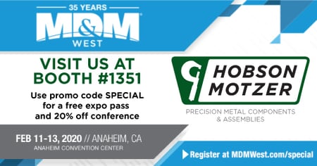 Hobson & Motzer to Exhibit at MD&M West 2020